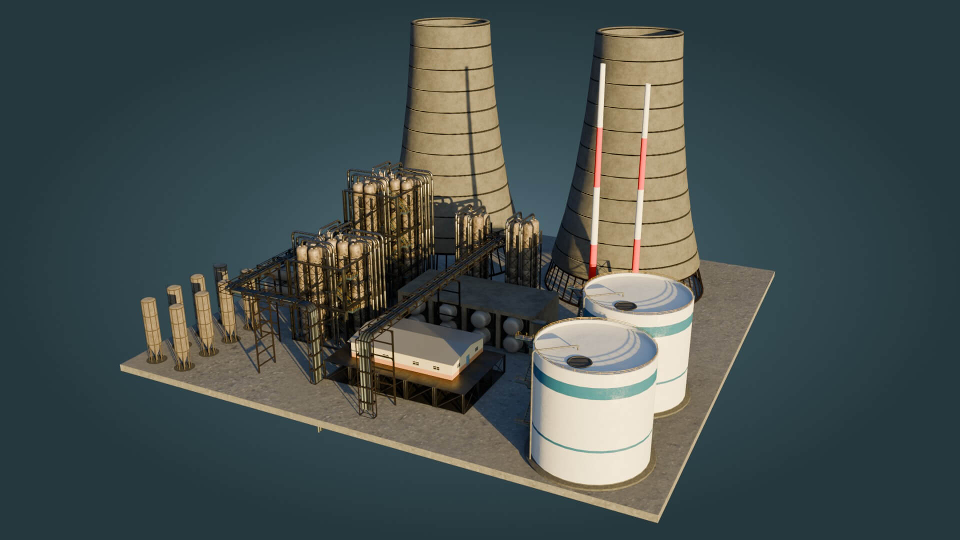 Refinery Unit - 3D Model by sathak