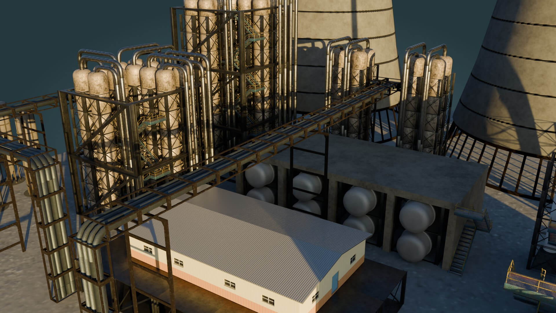 Refinery Unit - 3D Model by sathak