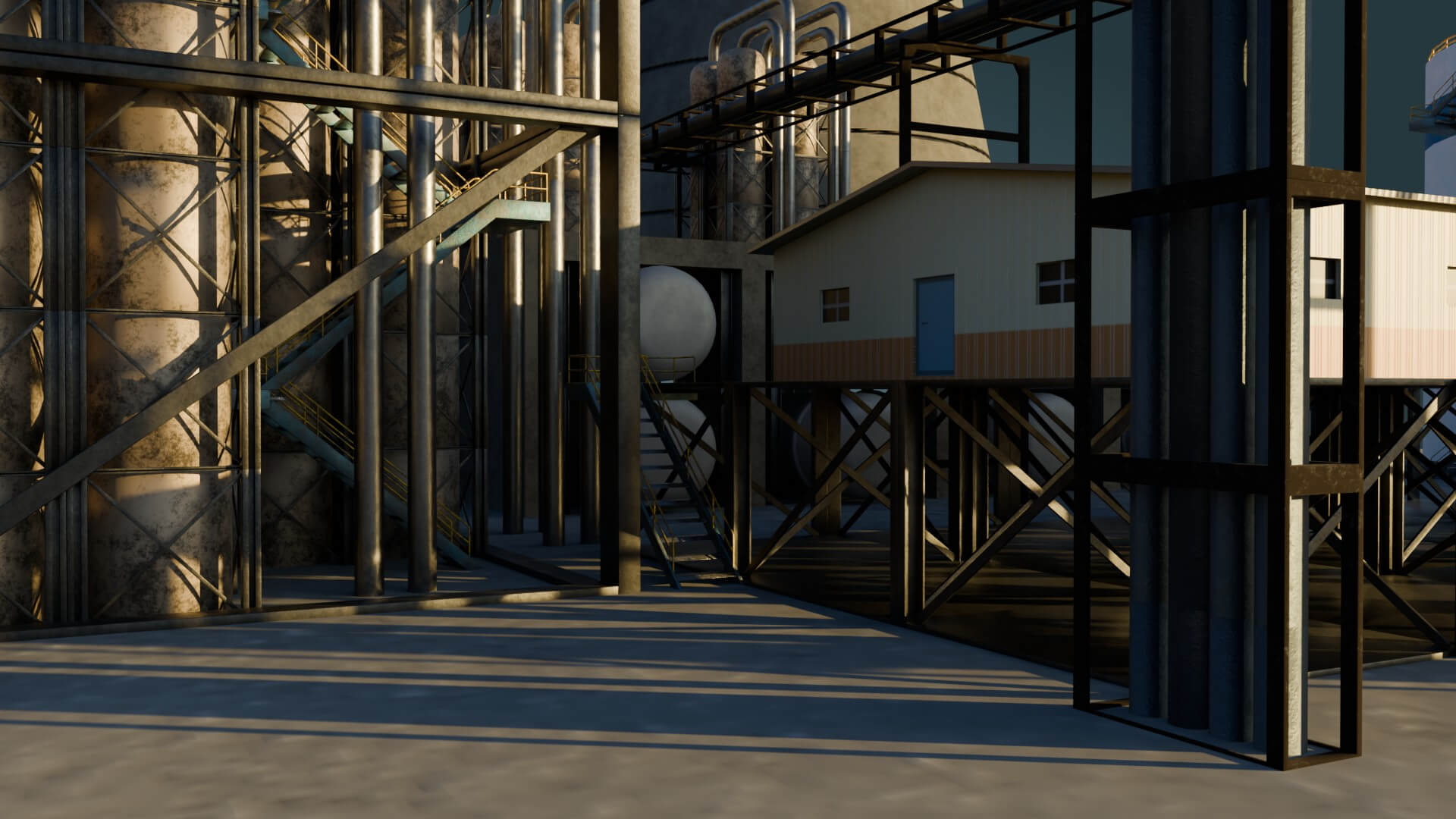 Refinery Unit - 3D Model by sathak