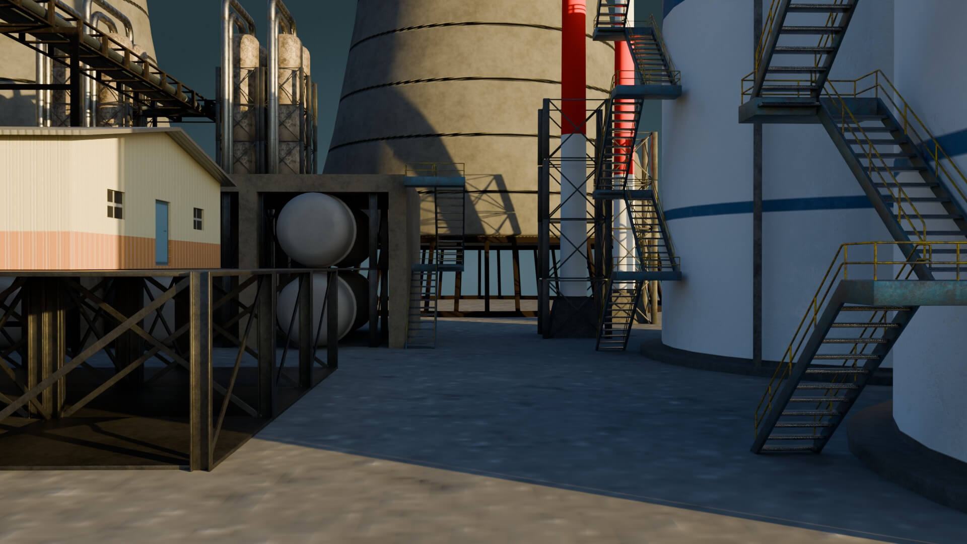 Refinery Unit - 3D Model by sathak