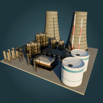 Refinery Unit - 3D Model by sathak
