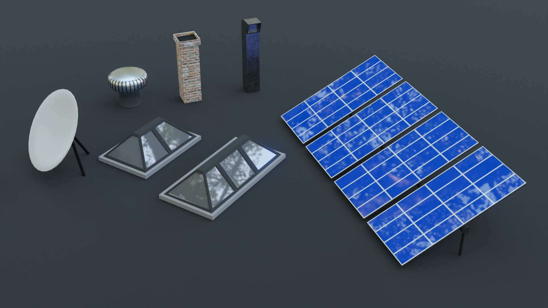 Roof Top Props - 3D Model by sathak