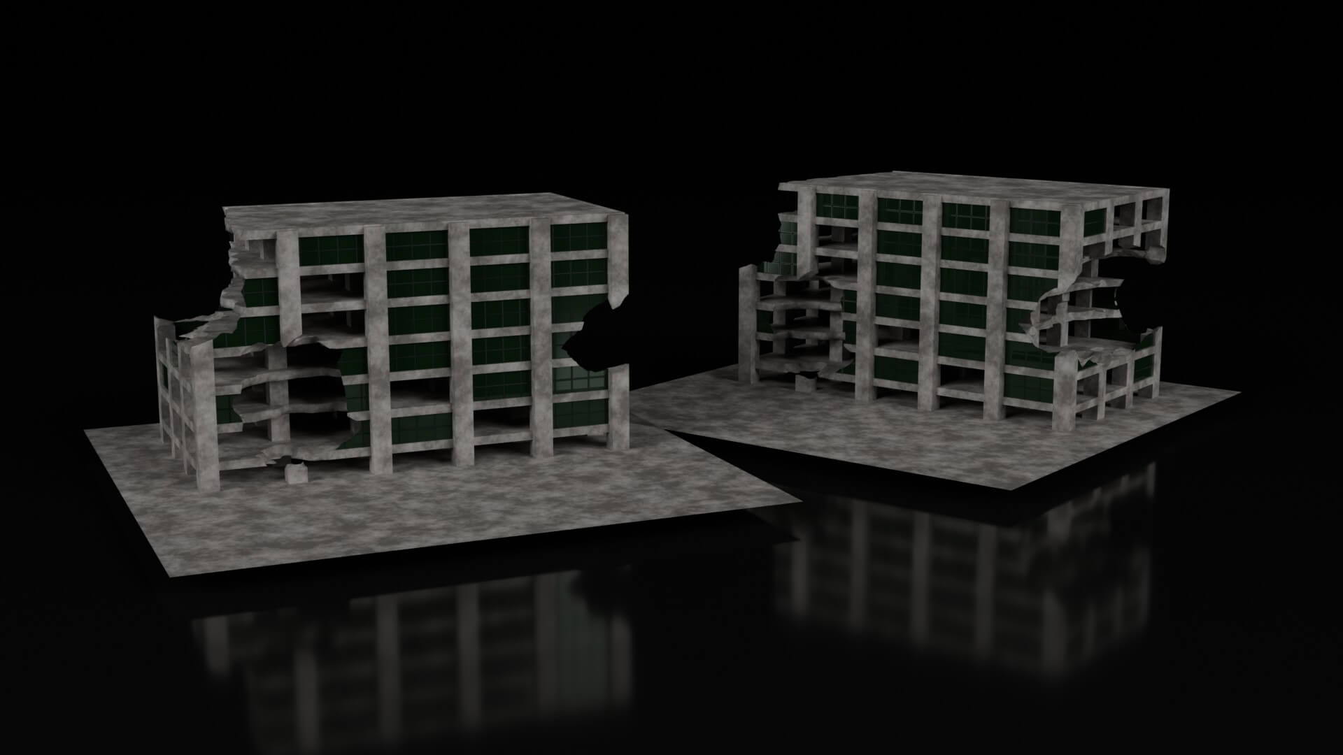 Ruined Building Pack - 3D Model by sathak