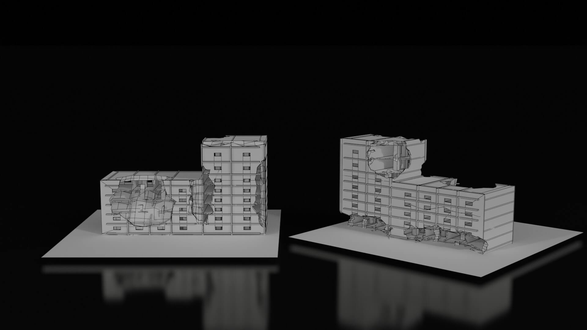 Ruined Building Pack - 3D Model by sathak