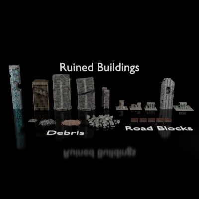 Ruined Building Pack - 3D Model by sathak