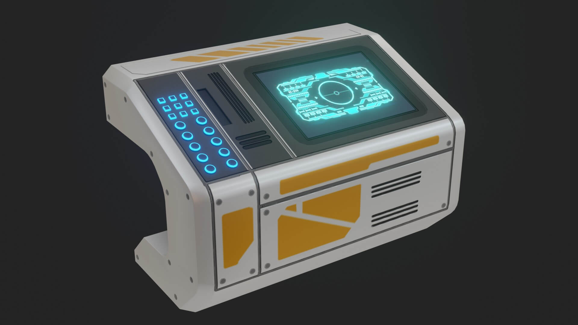 Sci-Fi Control Panel 3D Model by sathak