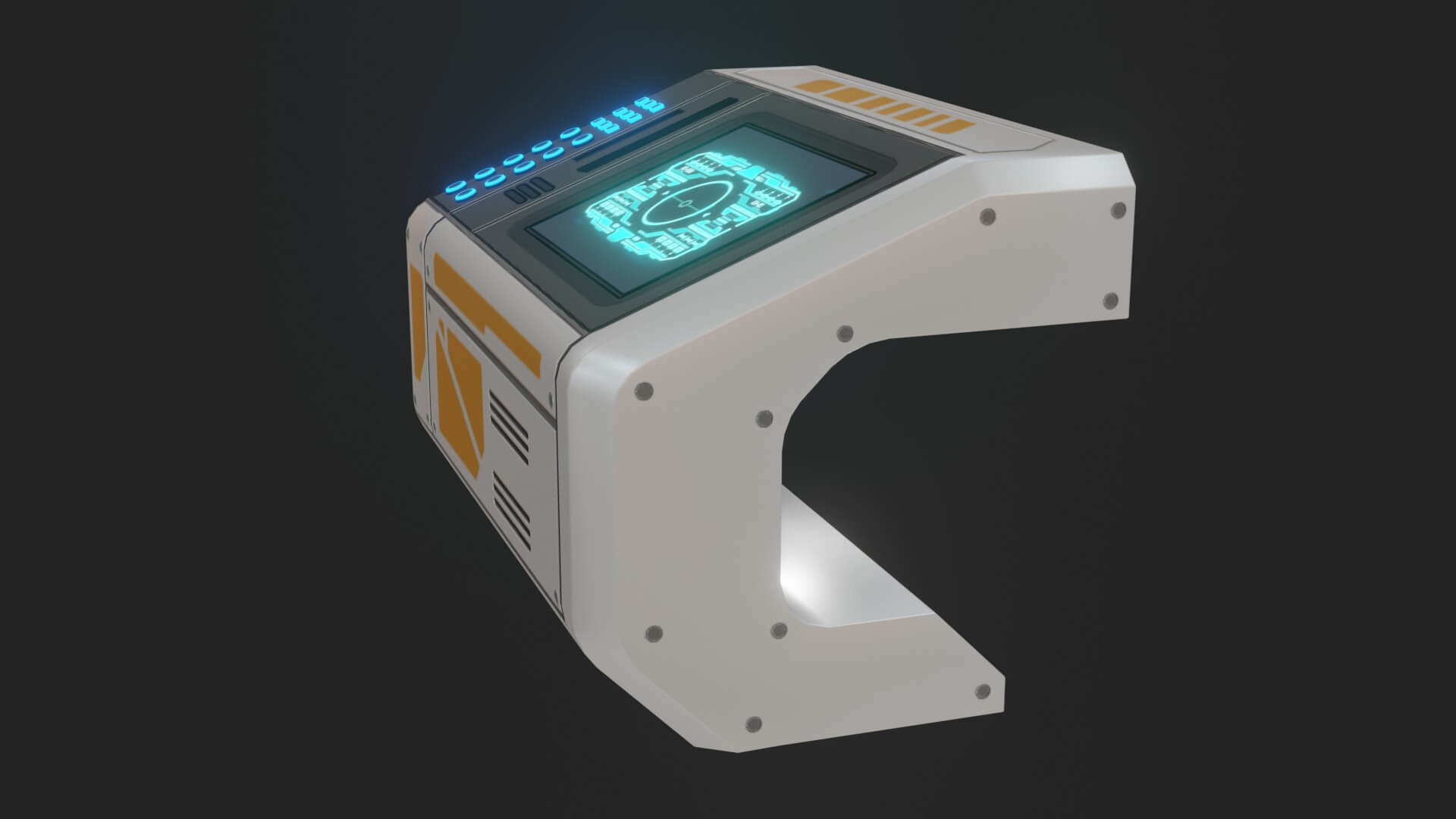 Sci-Fi Control Panel 3D Model by sathak