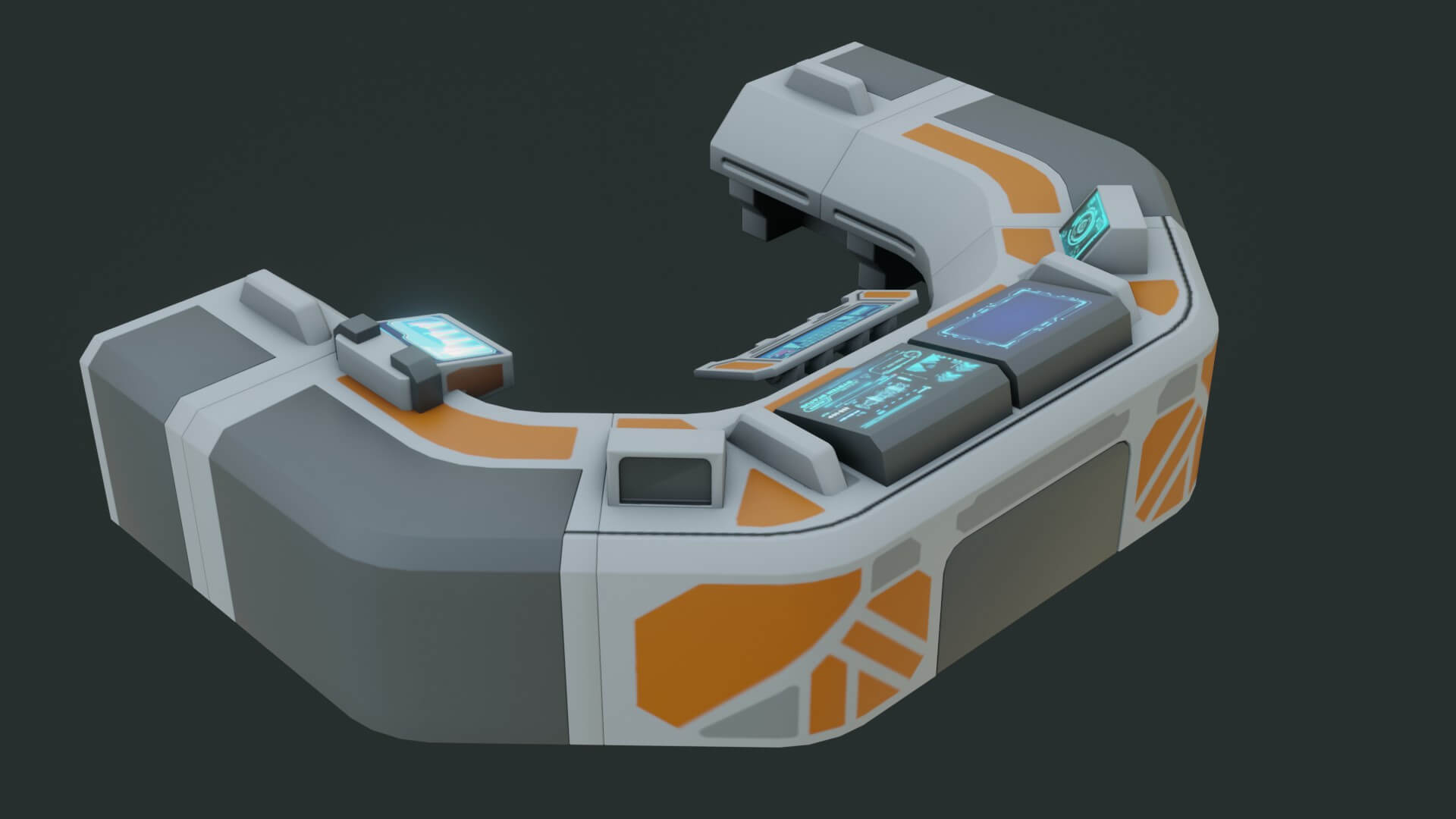 Sci-Fi Control Panel 3D Model by sathak