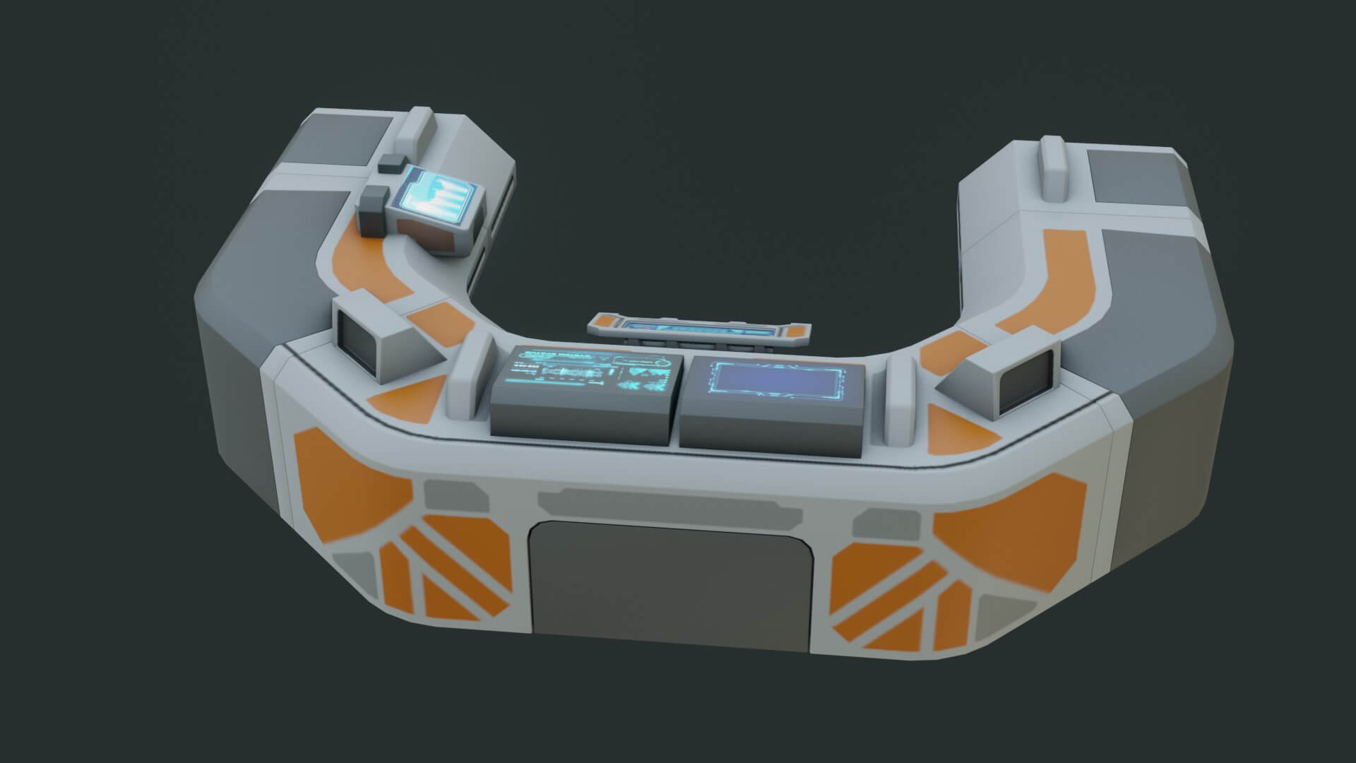 Sci-Fi Control Panel 3D Model by sathak