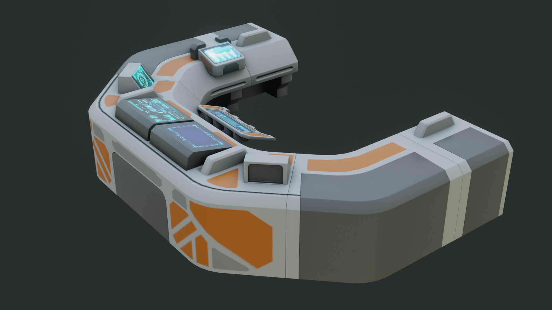 Sci-Fi Control Panel 3D Model by sathak