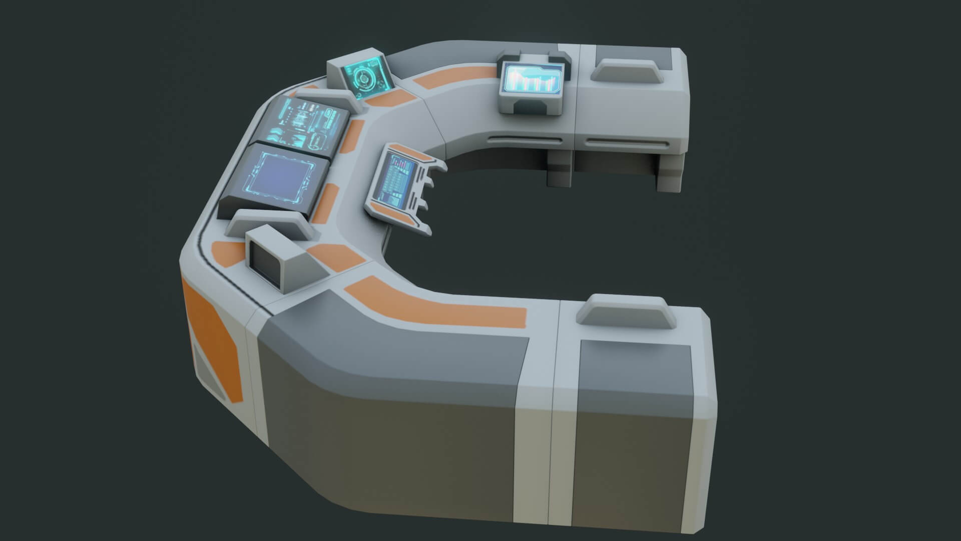 Sci-Fi Control Panel - 3D Model by sathak