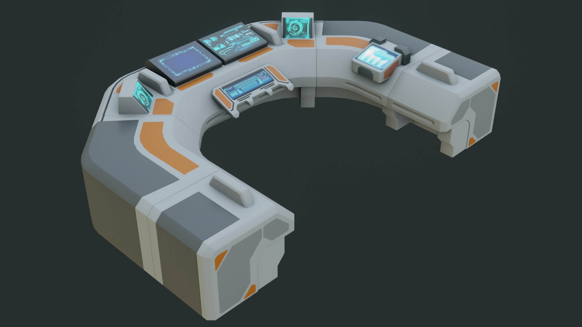 Sci-Fi Control Panel 3D Model by sathak