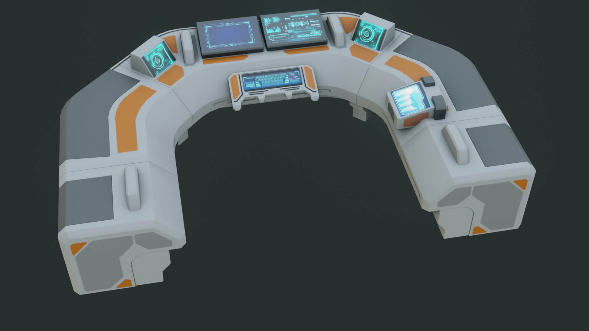 Sci-Fi Control Panel 3D Model by sathak