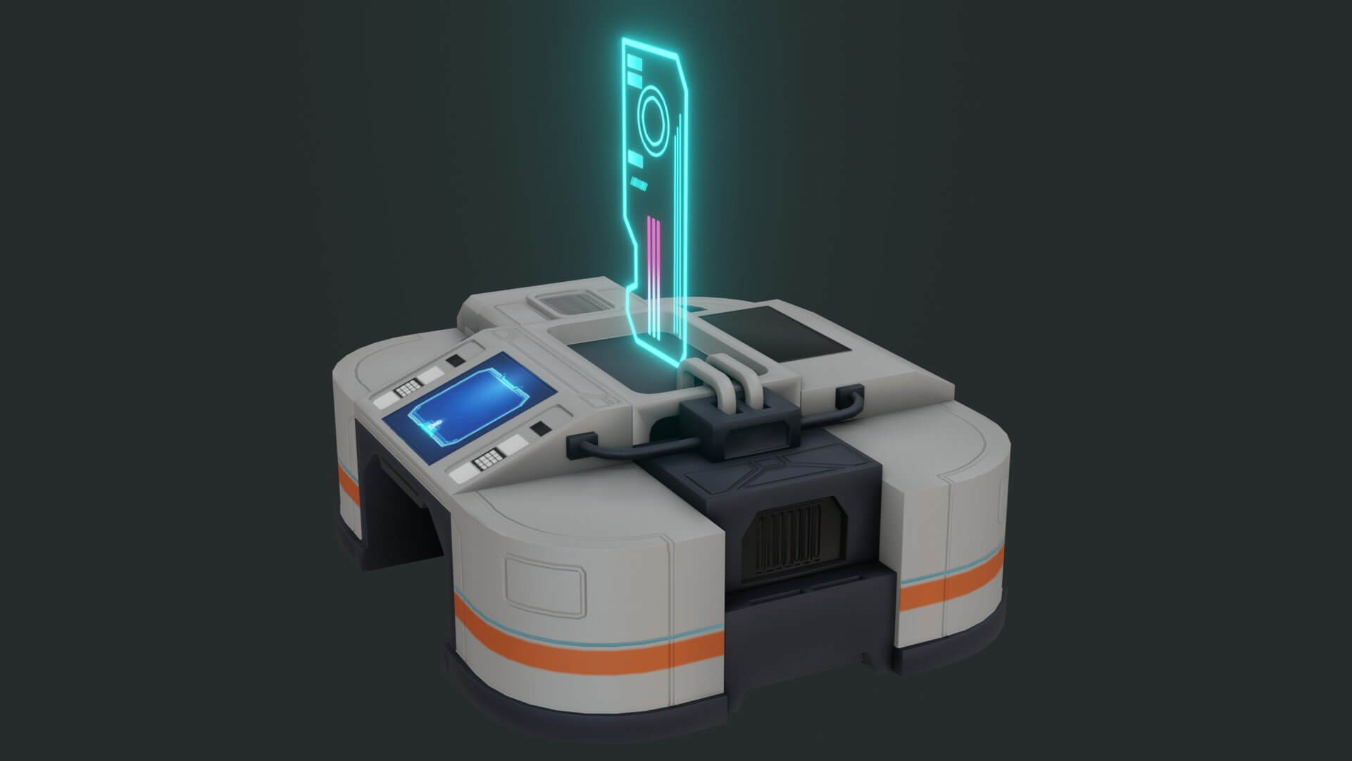 Sci-Fi Control Panel 3D Model by sathak