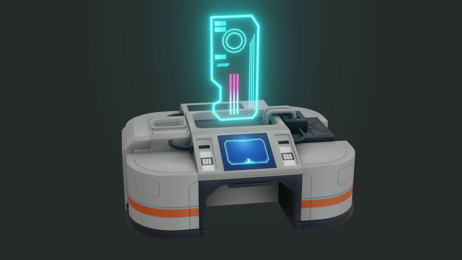 Sci-Fi Control Panel 3D Model by sathak