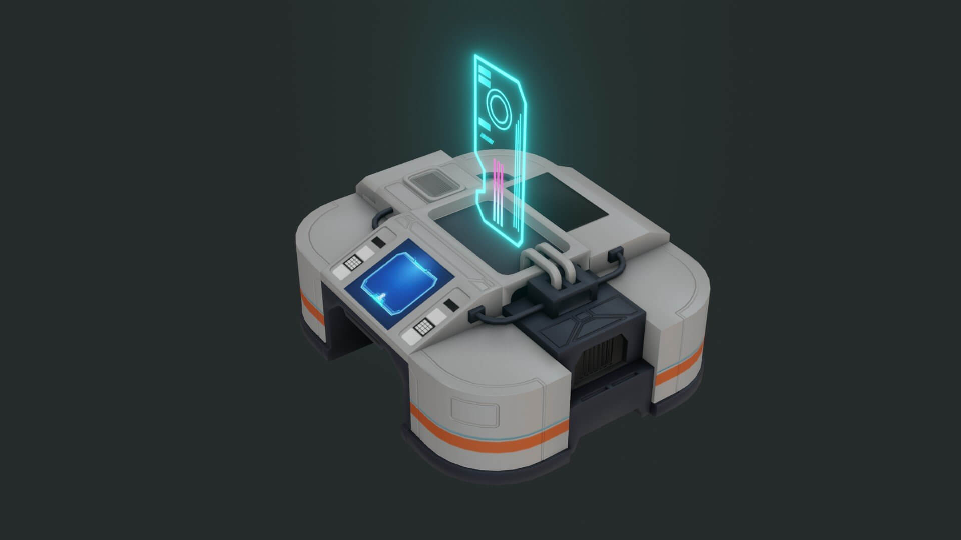 Sci-Fi Control Panel 3D Model by sathak