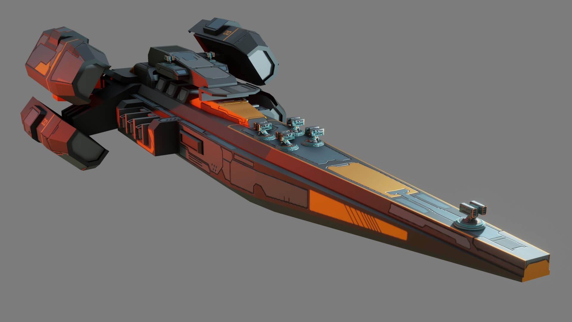 Sci-Fi Cruiser Aurora 3D Model by sathak