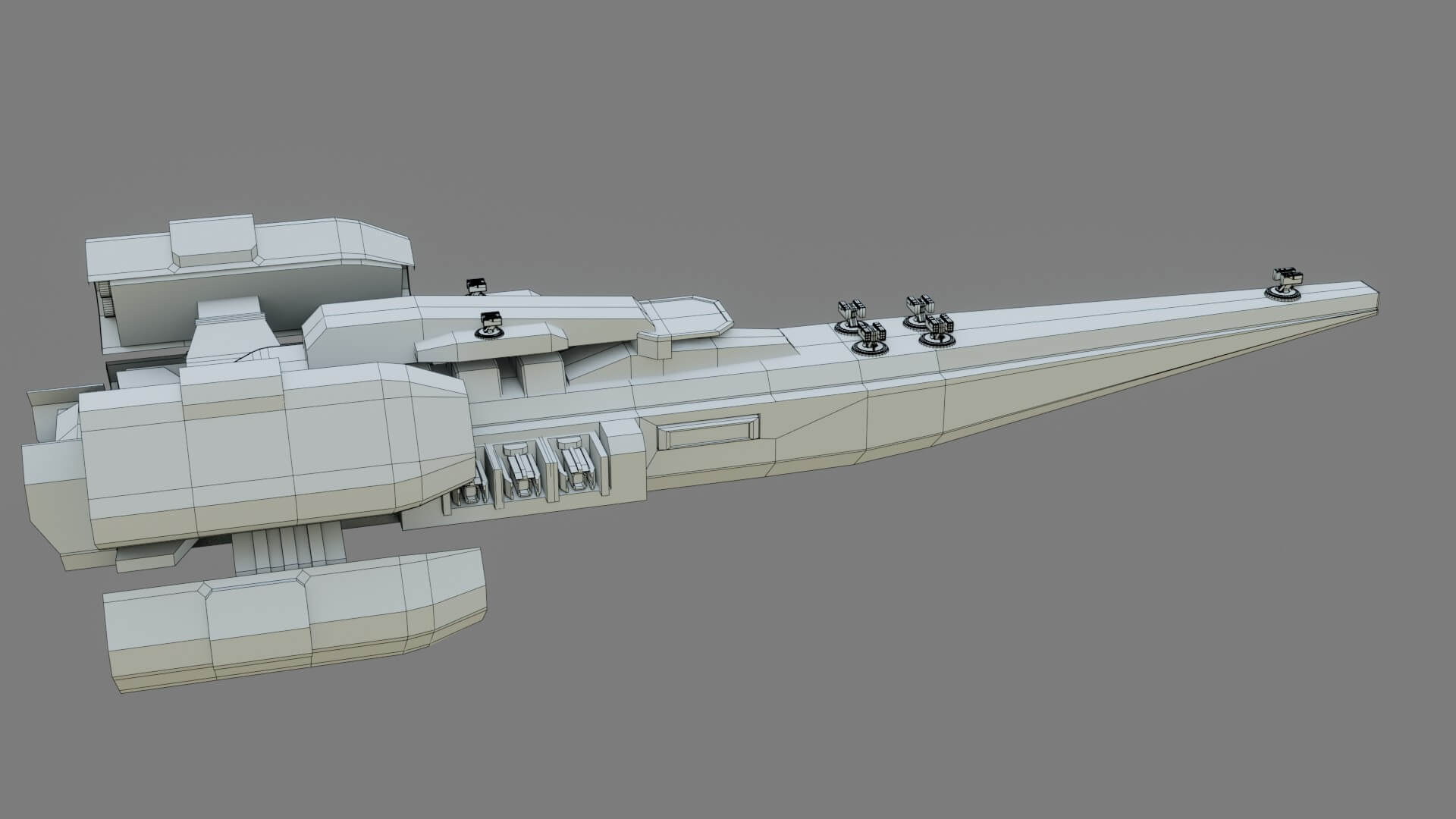 Sci-Fi Cruiser Aurora 3D Model by sathak