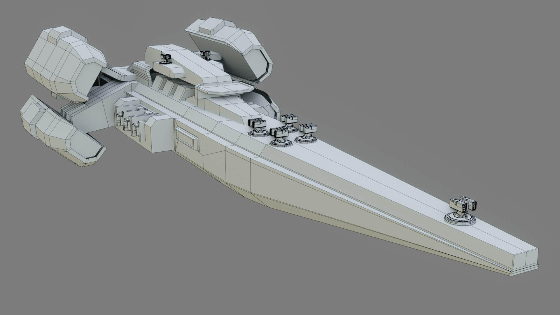 Sci-Fi Cruiser Aurora 3D Model by sathak