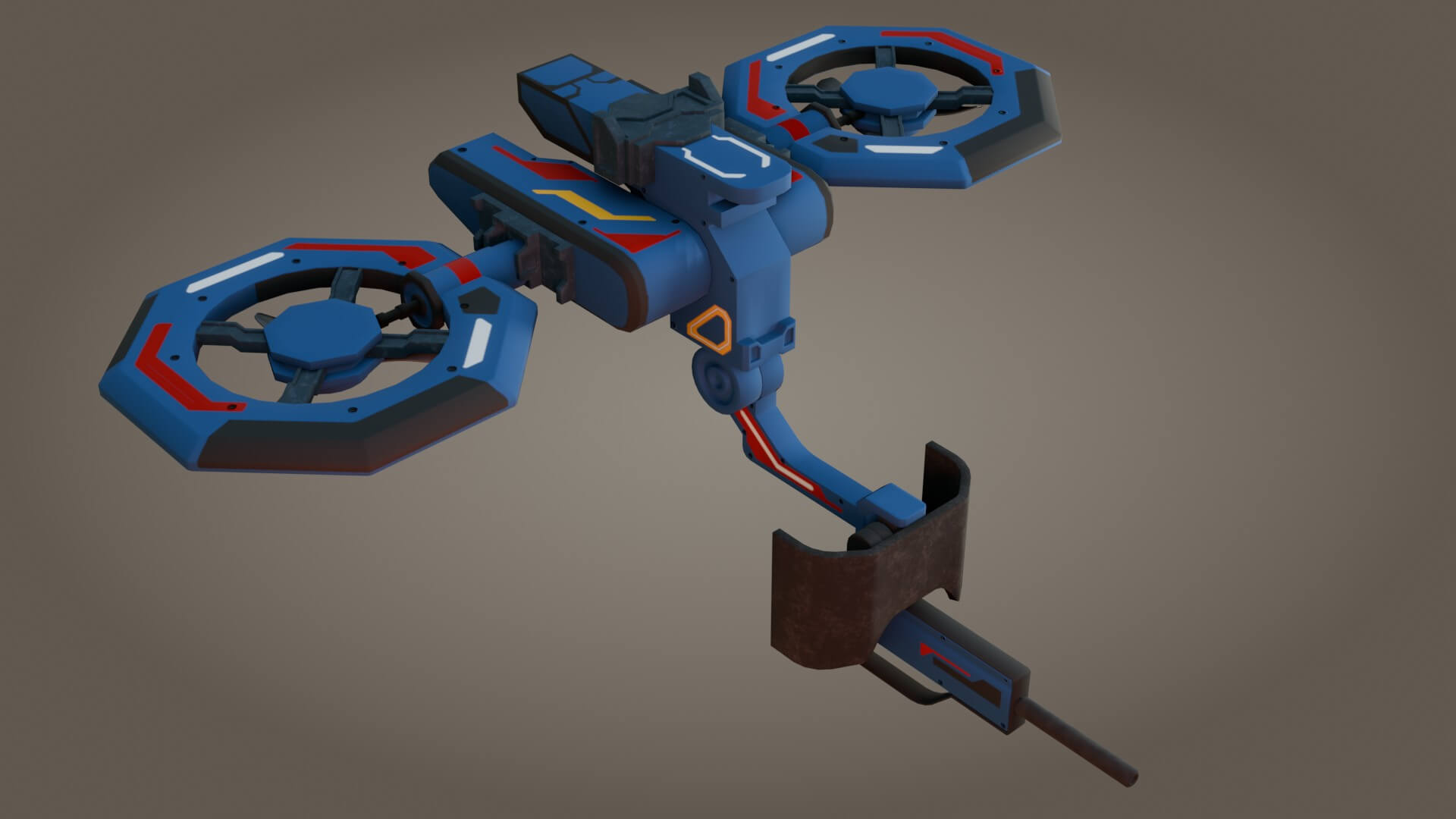 Sci-Fi Drone 3D Model by sathak