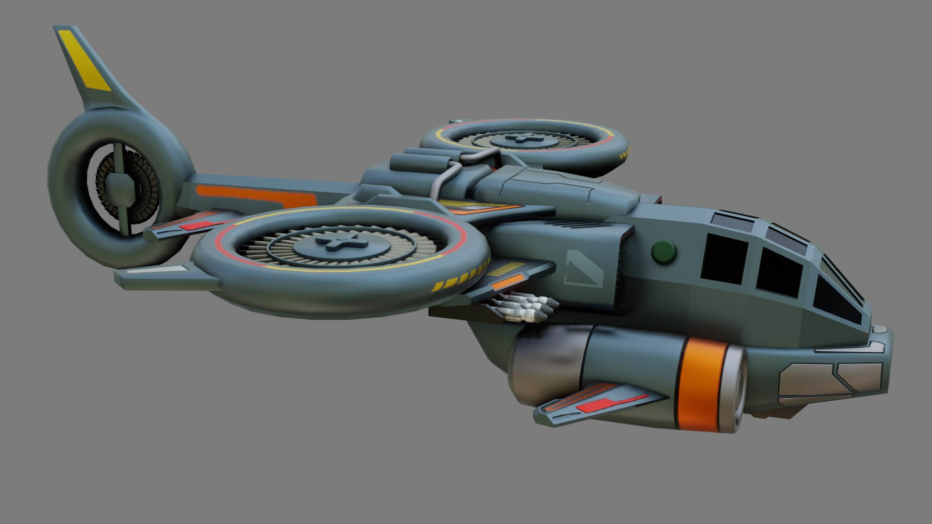 Sci-Fi Drop Ship 3D Model by sathak