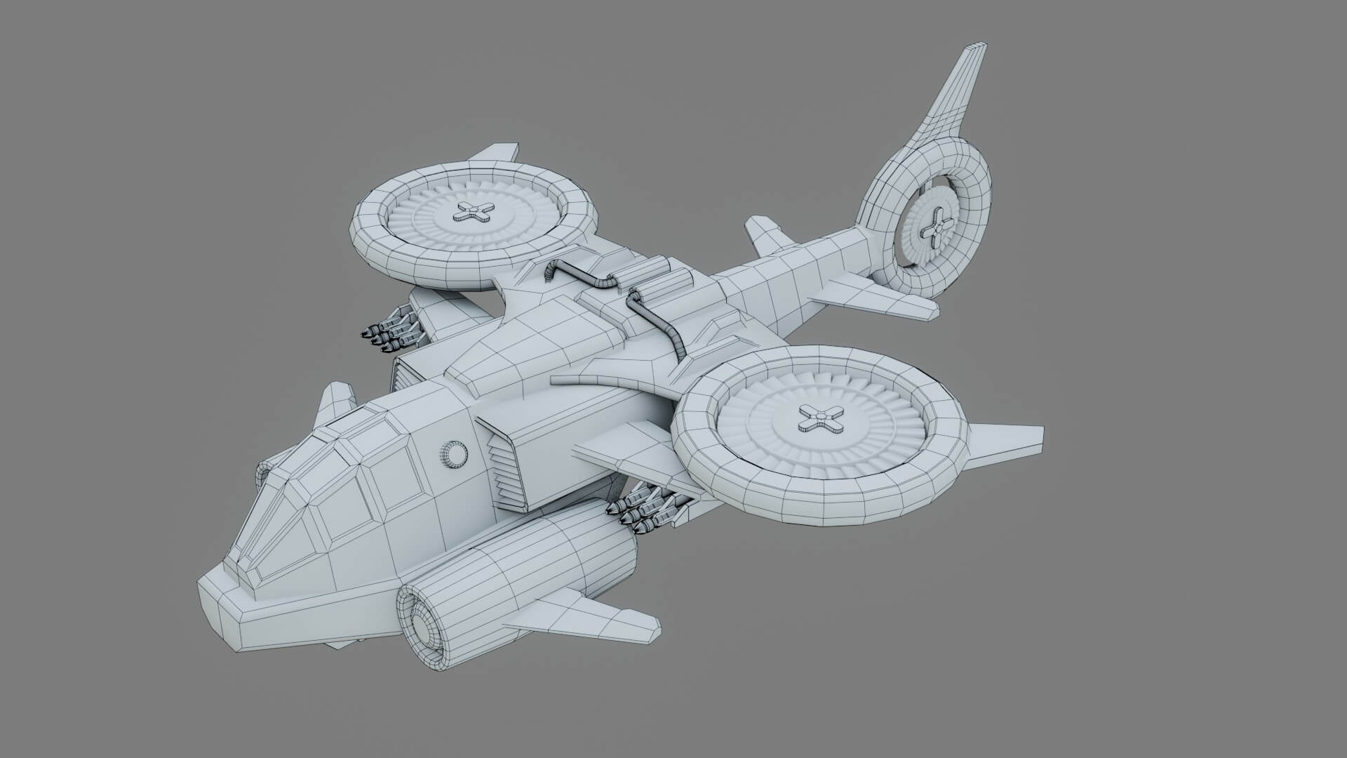 Sci-Fi Drop Ship 3D Model by sathak