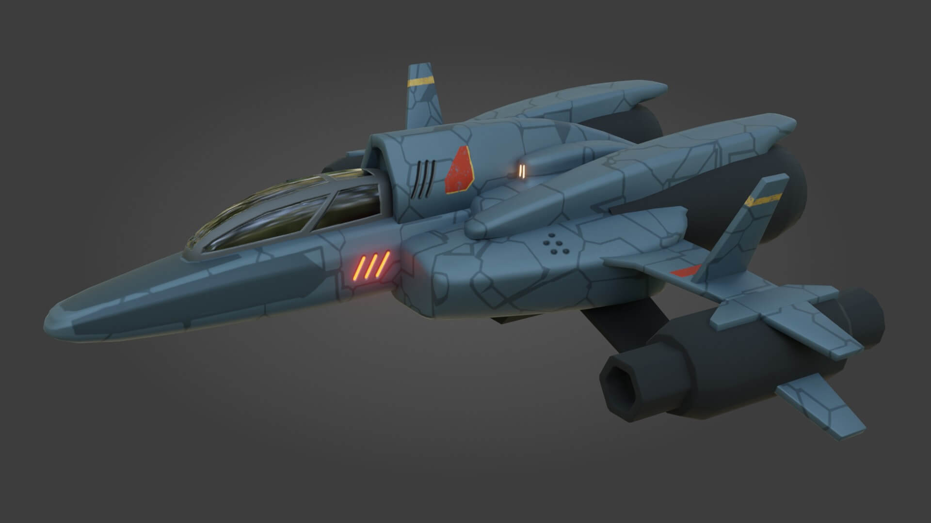 Sci-Fi Fighter Jet 3D Model by sathak
