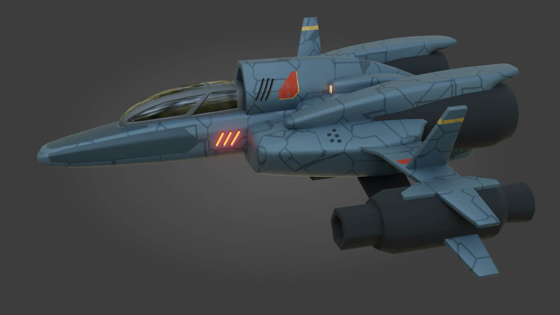 Sci-Fi Fighter Jet 3D Model by sathak