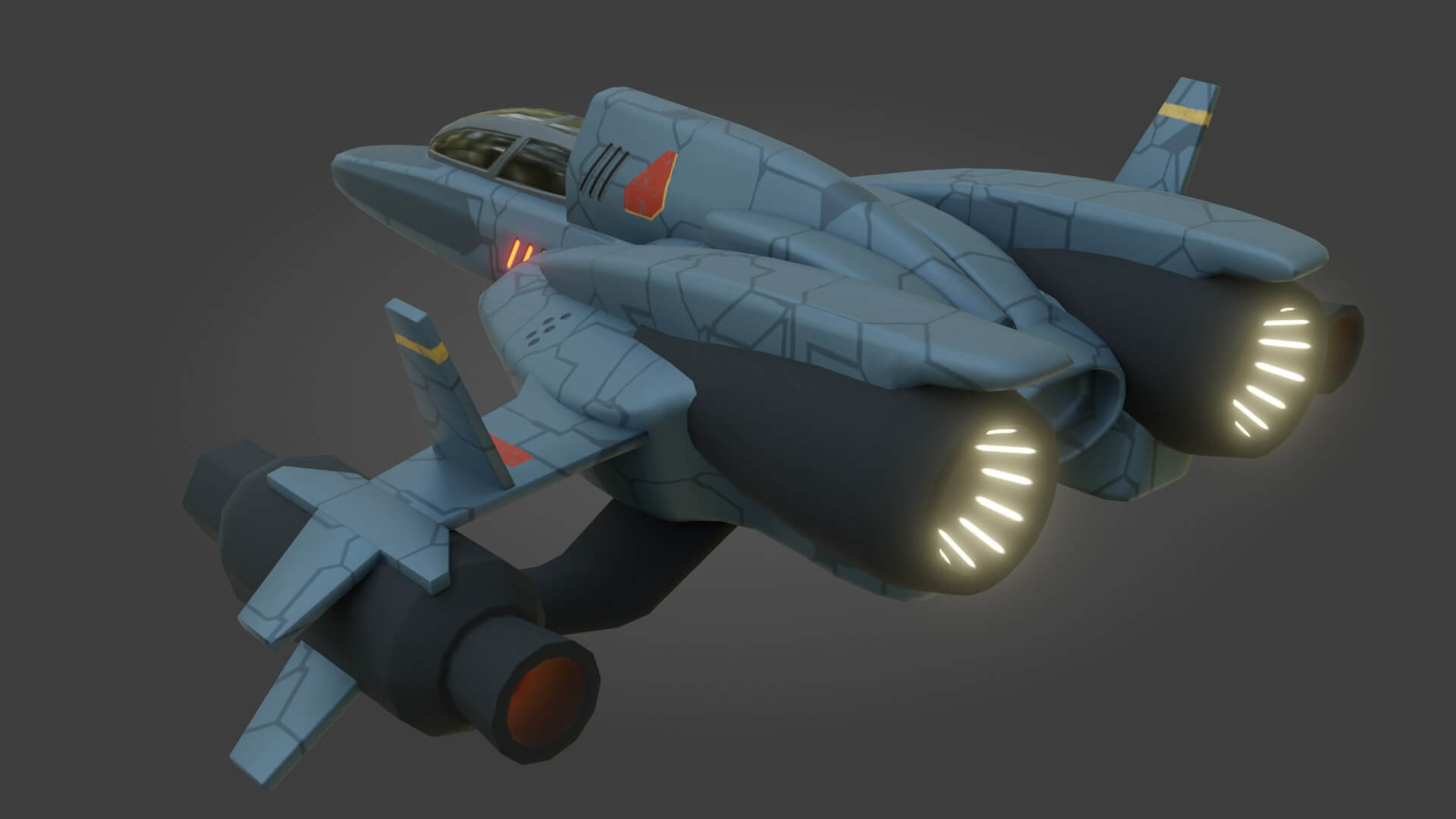 Sci-Fi Fighter Jet 3D Model by sathak