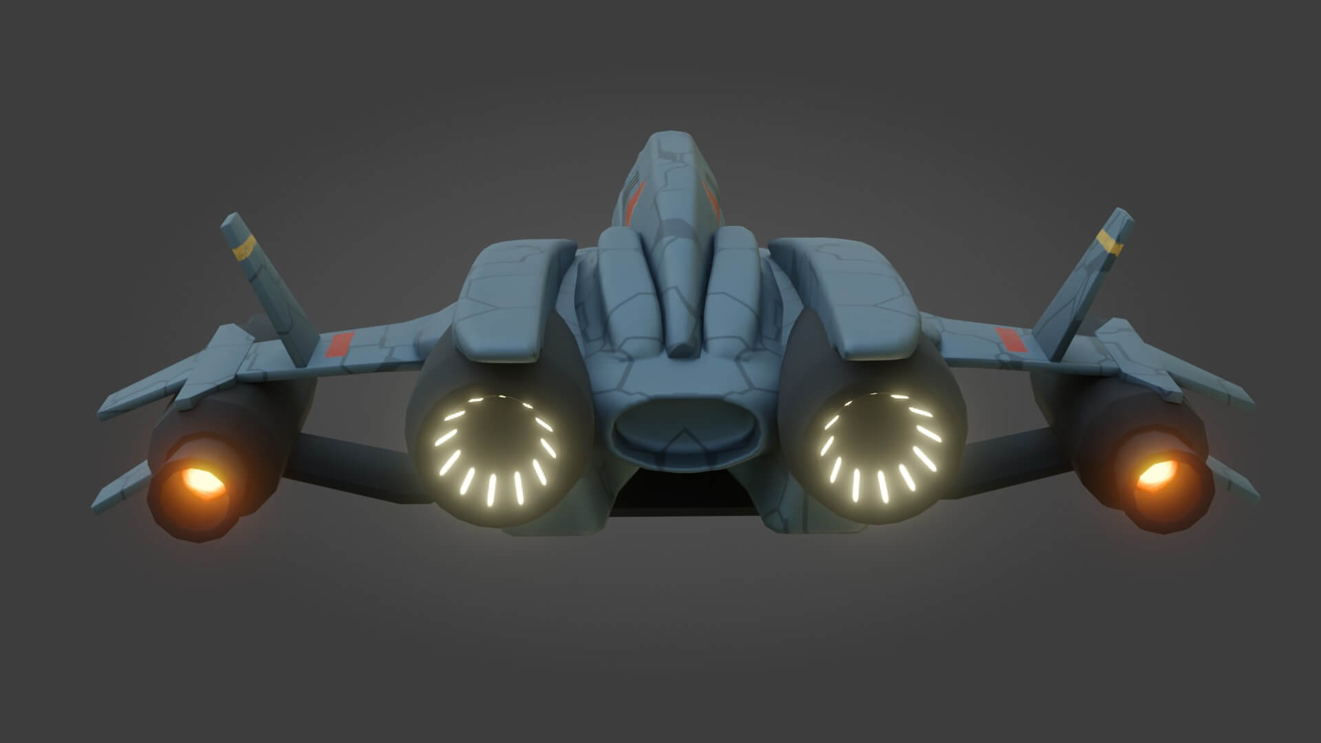 Sci-Fi Fighter Jet 3D Model by sathak