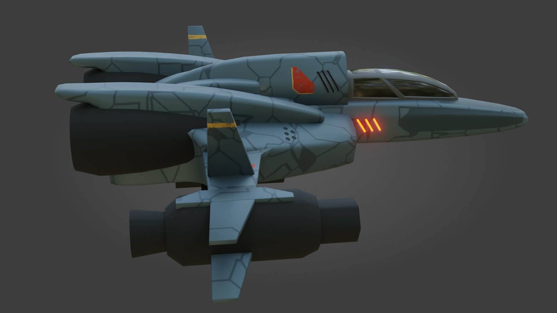 Sci-Fi Fighter Jet 3D Model by sathak