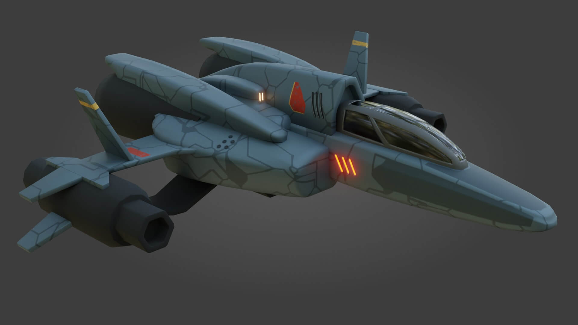 Sci-Fi Fighter Jet 3D Model by sathak
