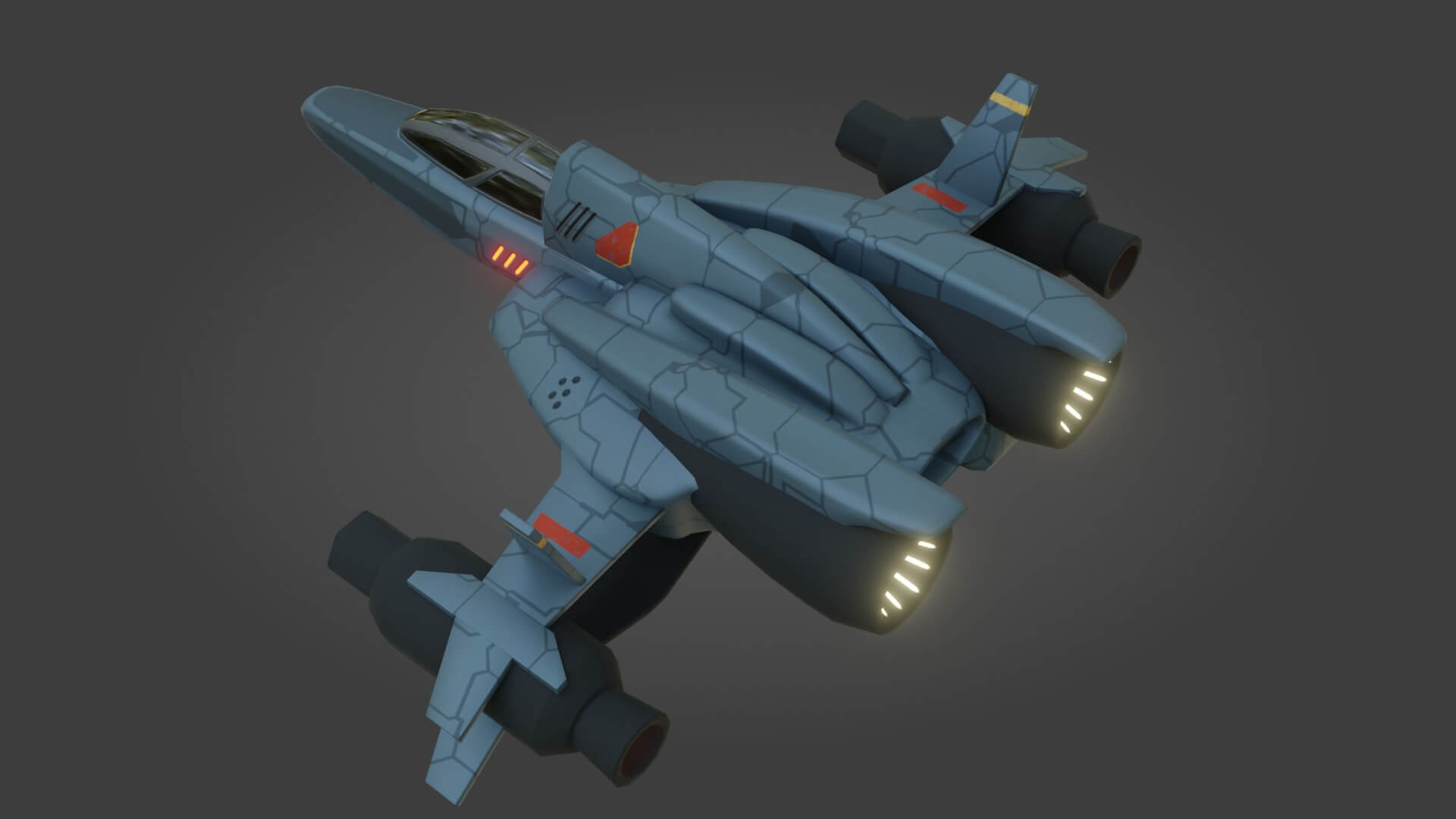 Sci-Fi Fighter Jet 3D Model by sathak