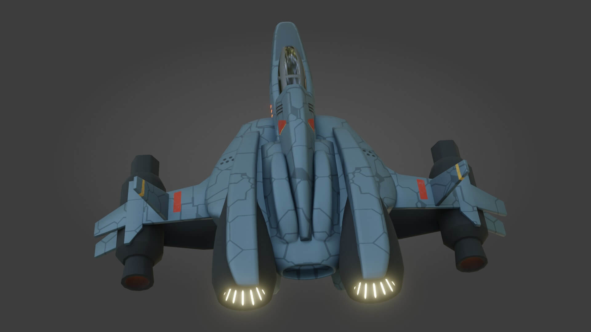 Sci-Fi Fighter Jet 3D Model by sathak