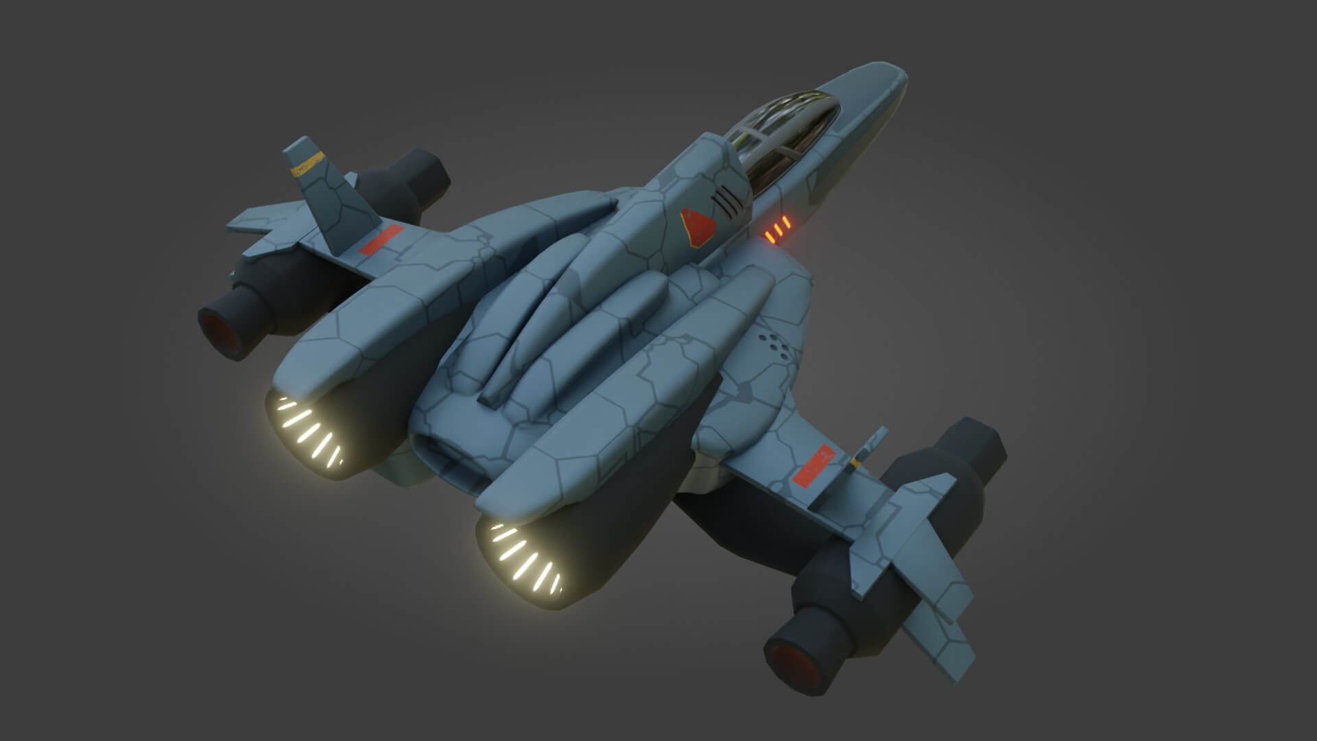 Sci-Fi Fighter Jet 3D Model by sathak