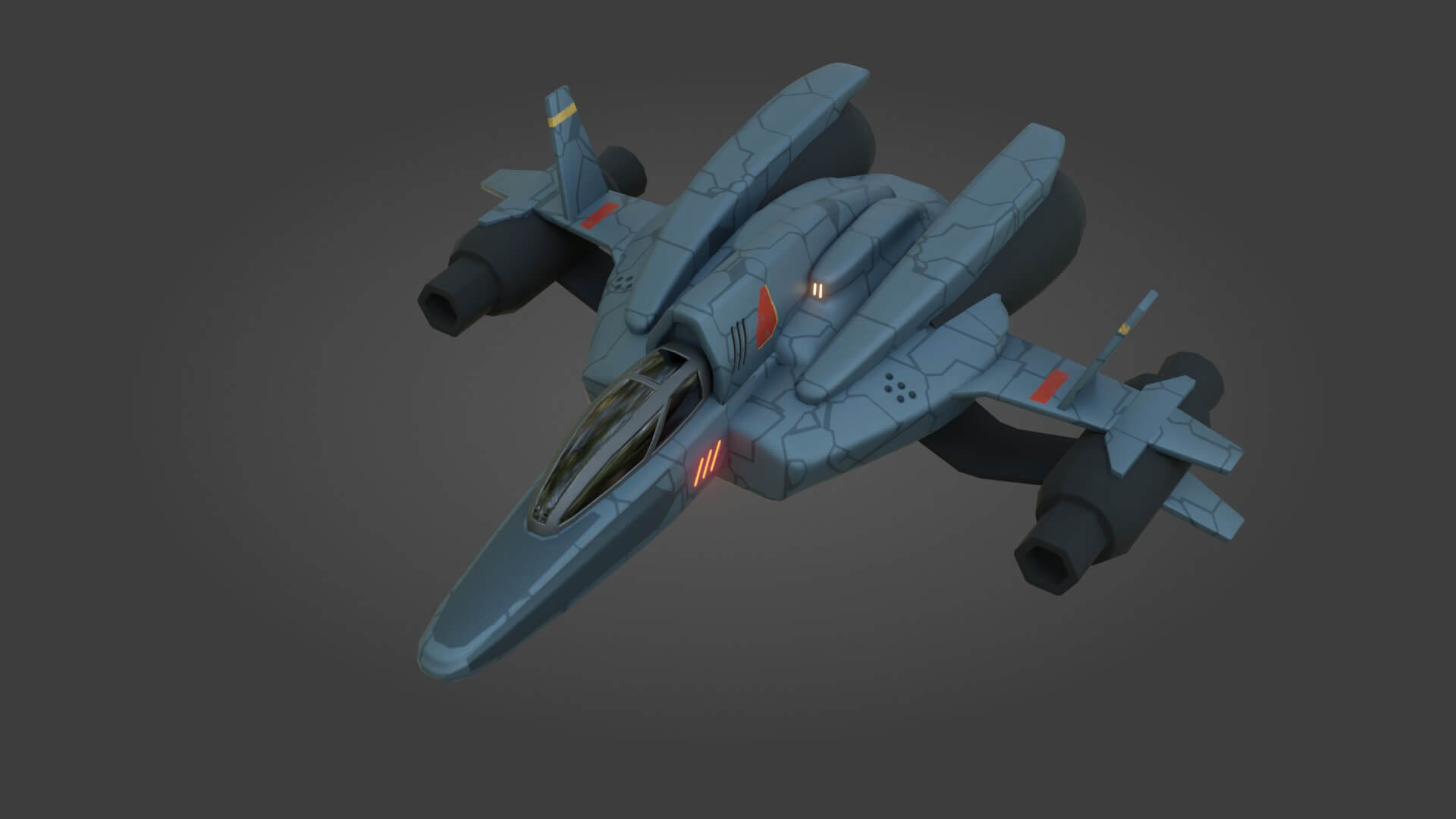 Sci-Fi Fighter Jet 3D Model by sathak