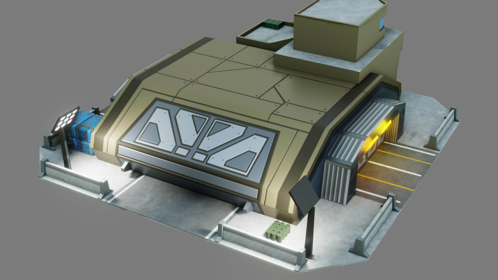 Sci-Fi Hangar 3D Model by sathak