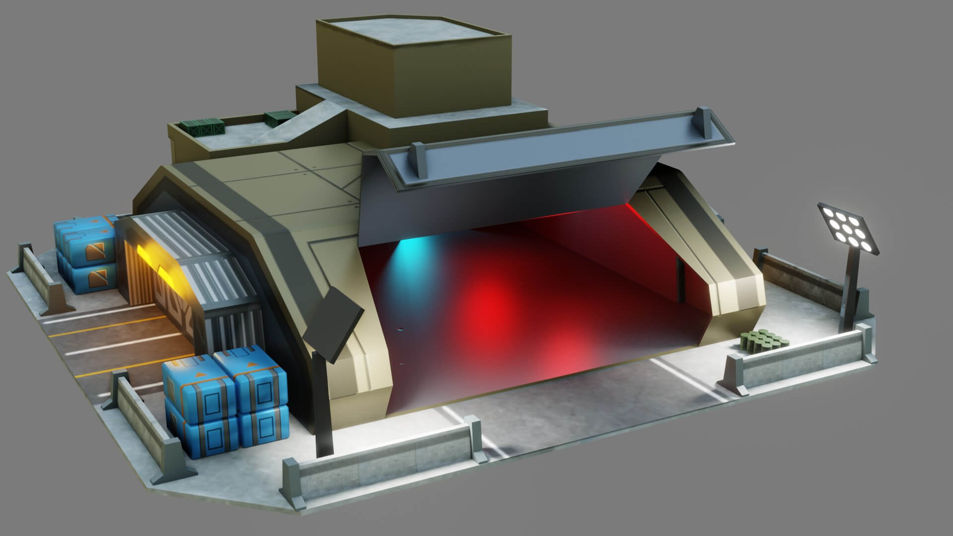 Sci-Fi Hangar 3D Model by sathak