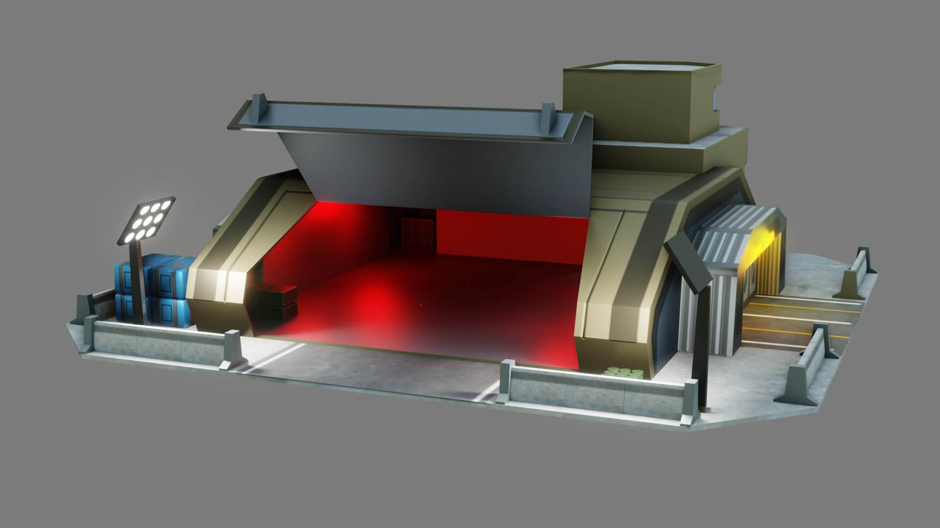 Sci-Fi Hangar 3D Model by sathak