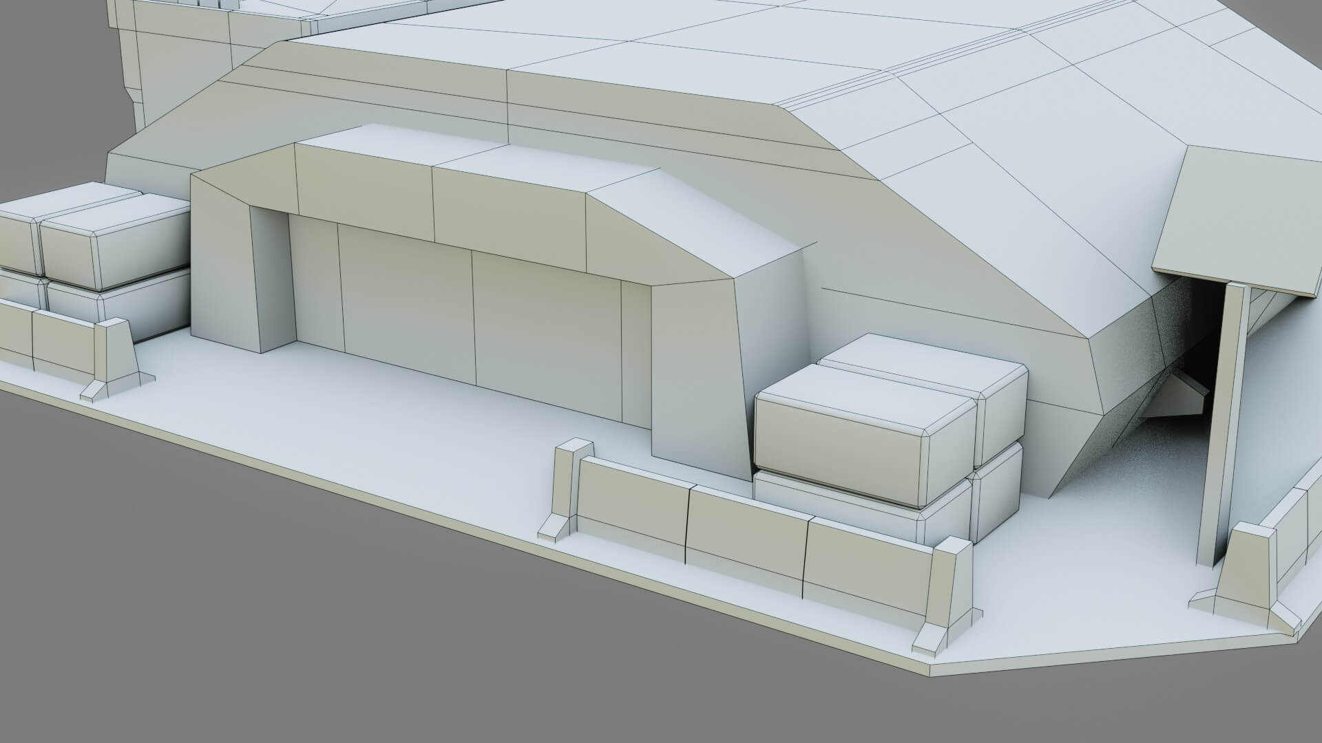 Sci-Fi Hangar 3D Model by sathak