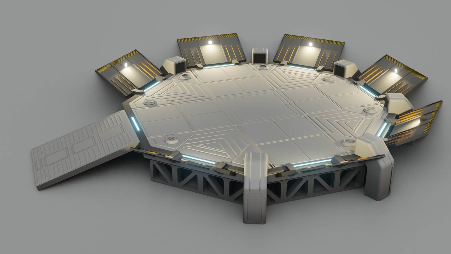 Sci-Fi Landing Pad 3D Model by sathak