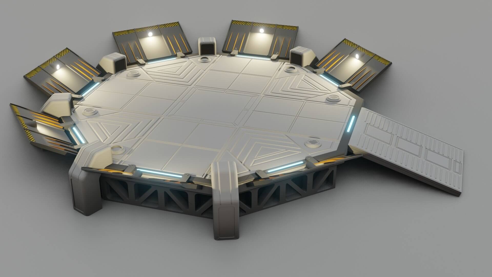 Sci-Fi Landing Pad 3D Model by sathak