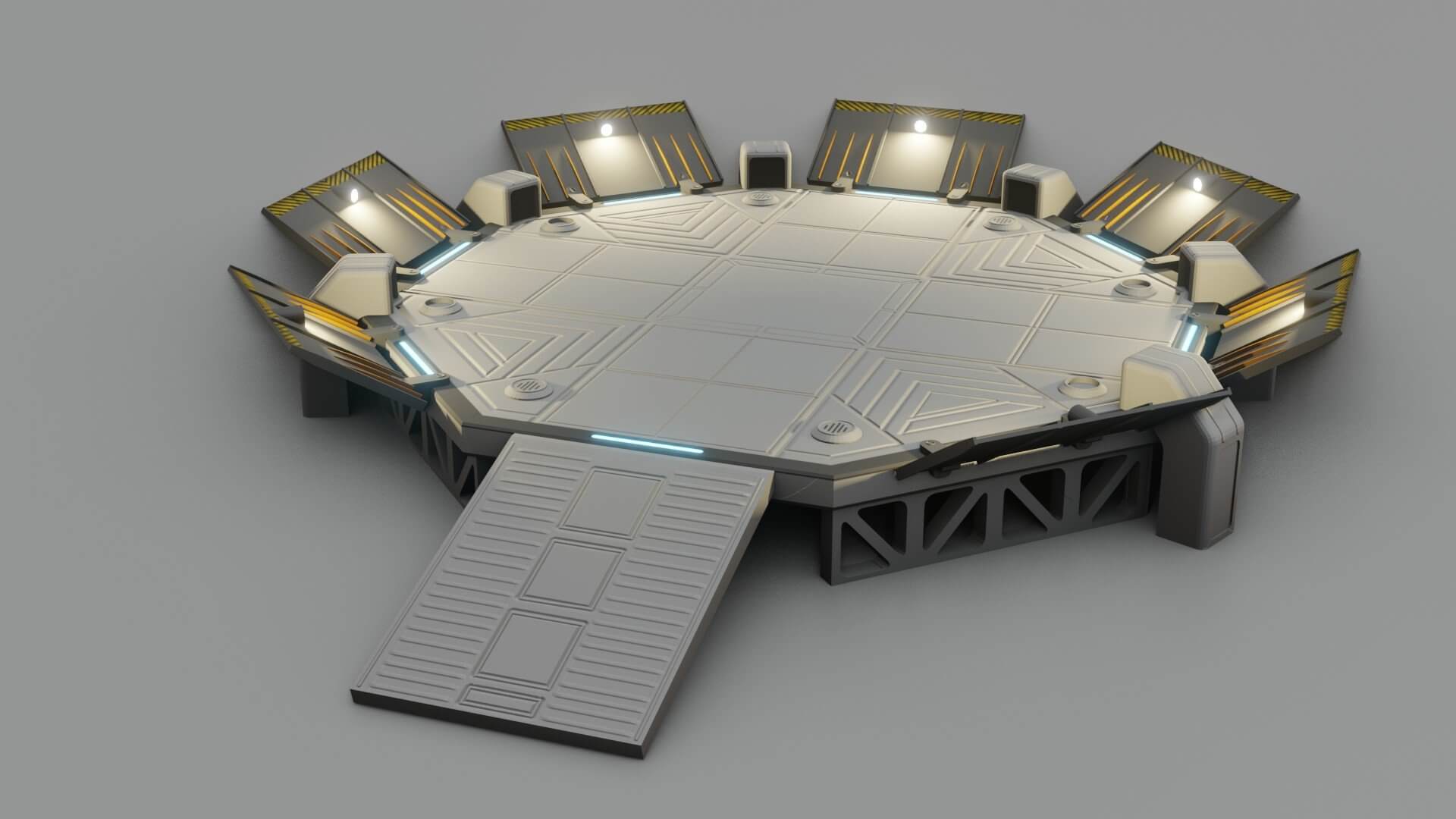 Sci-Fi Landing Pad 3D Model by sathak