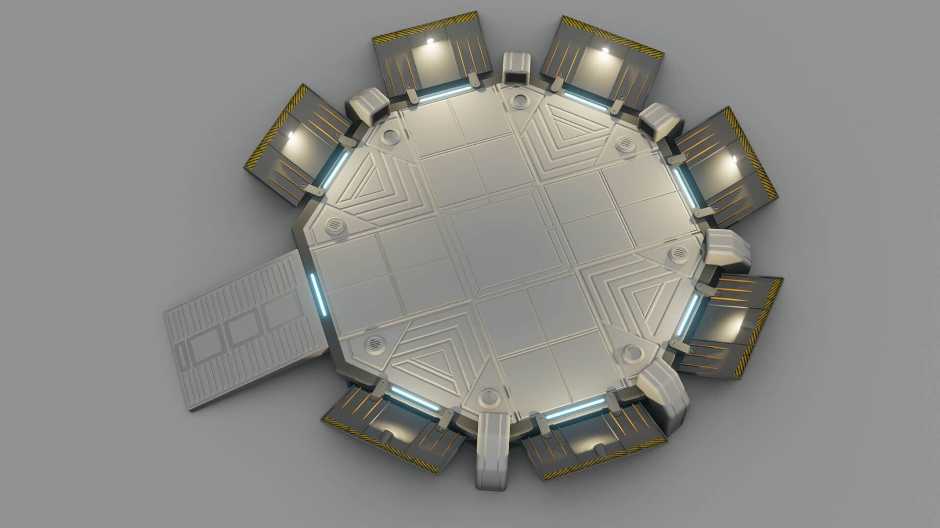 Sci-Fi Landing Pad 3D Model by sathak