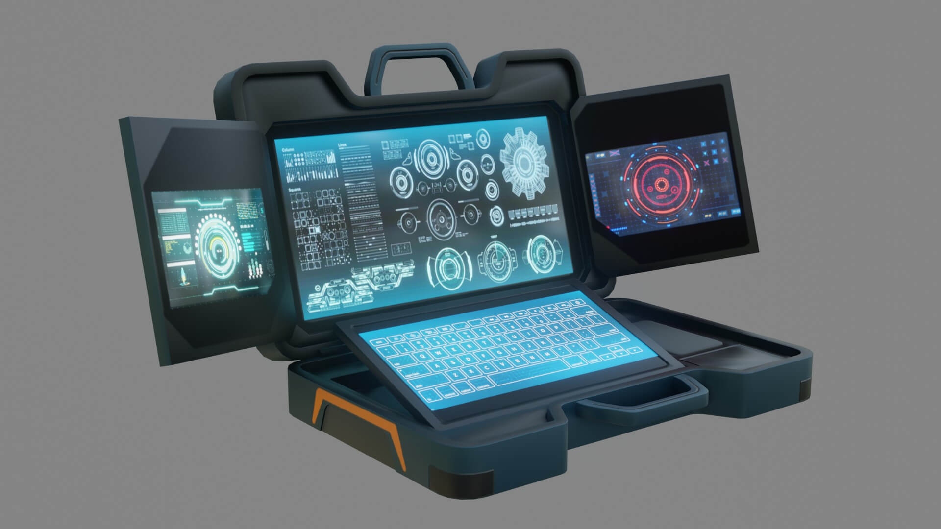 Sci-Fi Laptop 3D Model by sathak