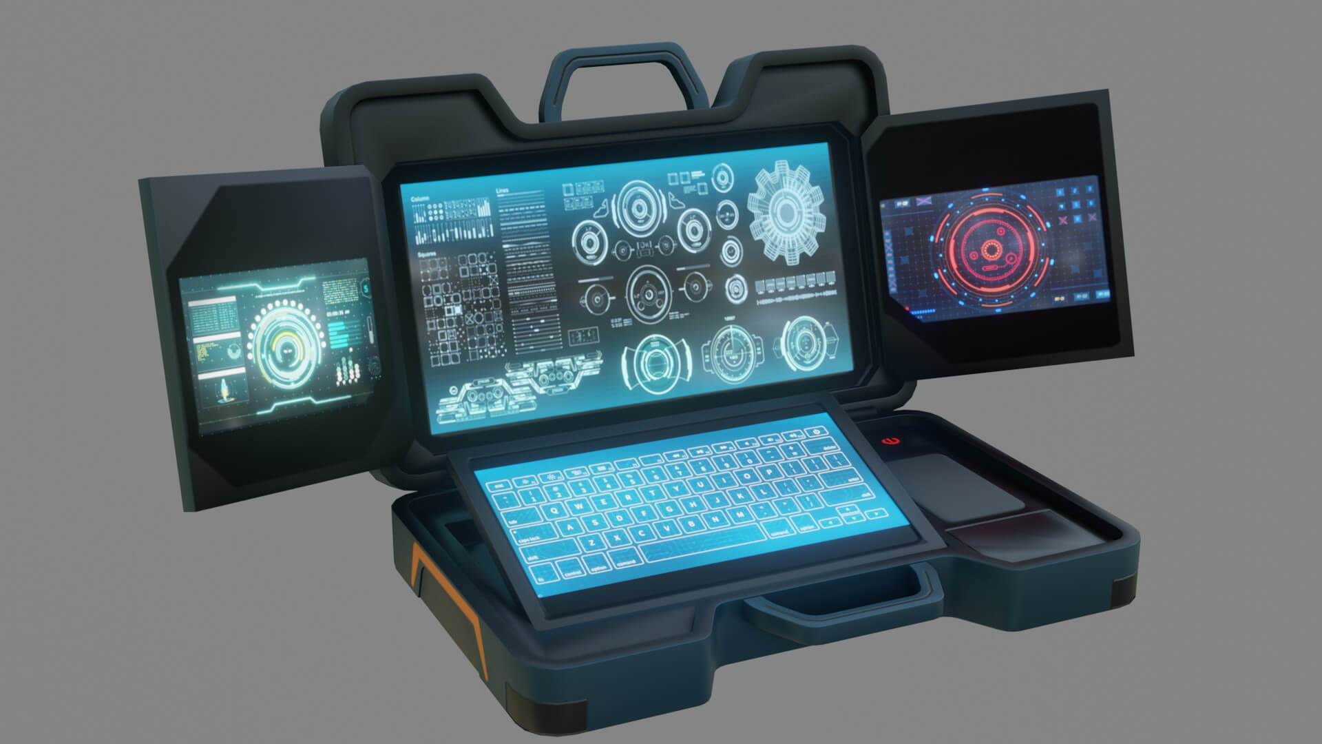 Sci-Fi Laptop 3D Model by sathak