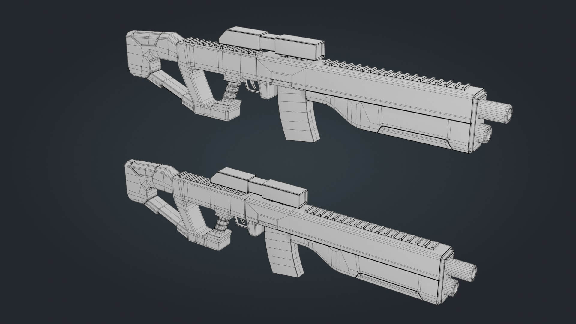 Sci-Fi Machine Gun 3D Model by sathak