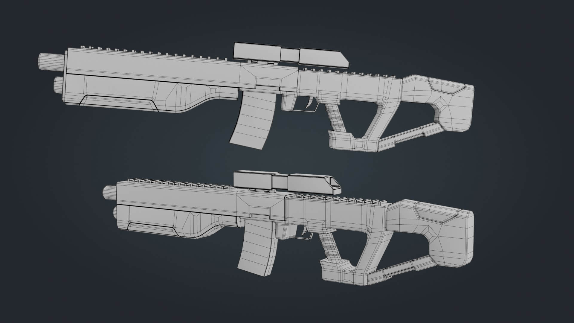 Sci-Fi Machine Gun 3D Model by sathak
