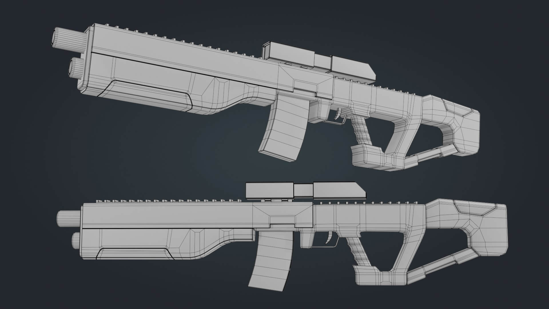 Sci-Fi Machine Gun 3D Model by sathak