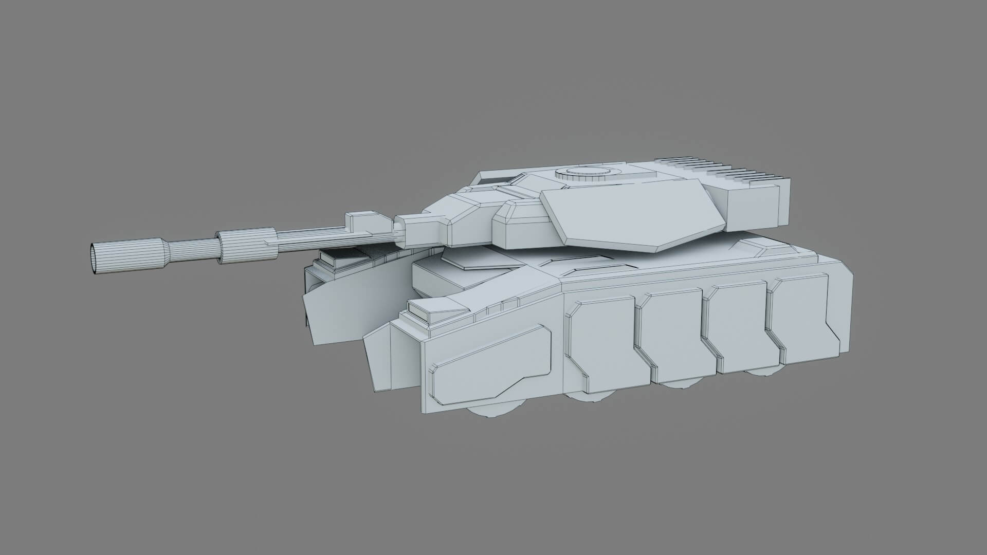 Sci-Fi Military Tank 3D Model by sathak